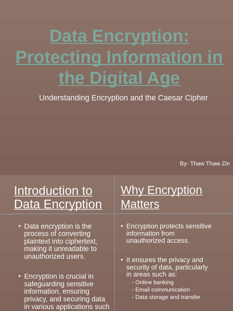 Data Encryption Presentation | PDF | Encryption | Cryptography