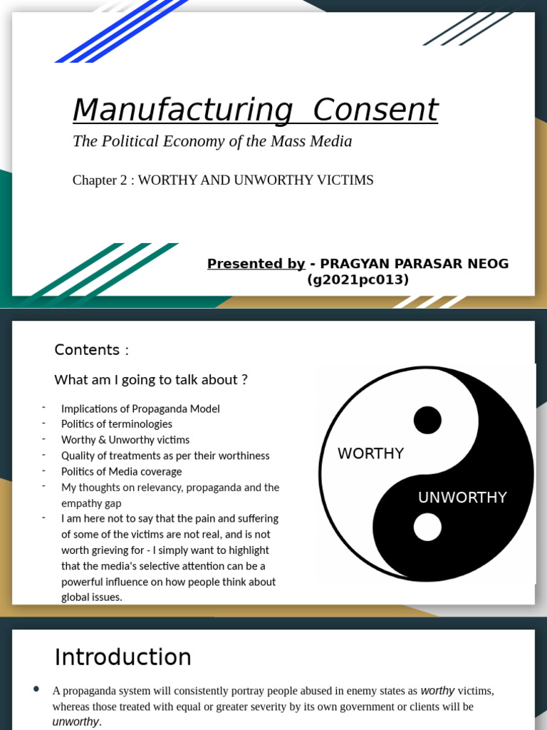 Manufacturing Consent - Chapter 2 - Worthy and Unworthy Victims | PDF | Propaganda | Crimes