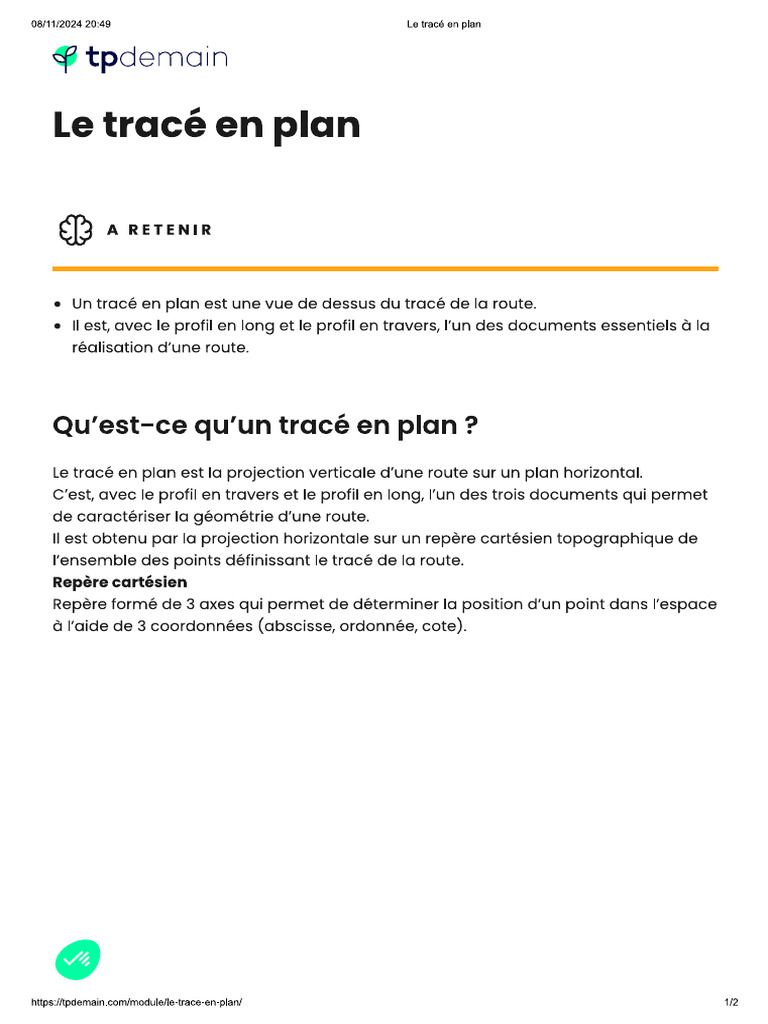Tracé en Plan | PDF