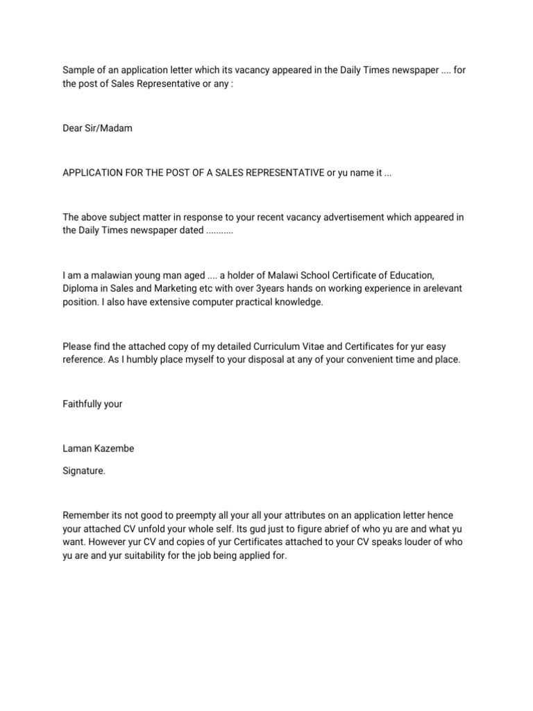 Letter Writing Sample | PDF