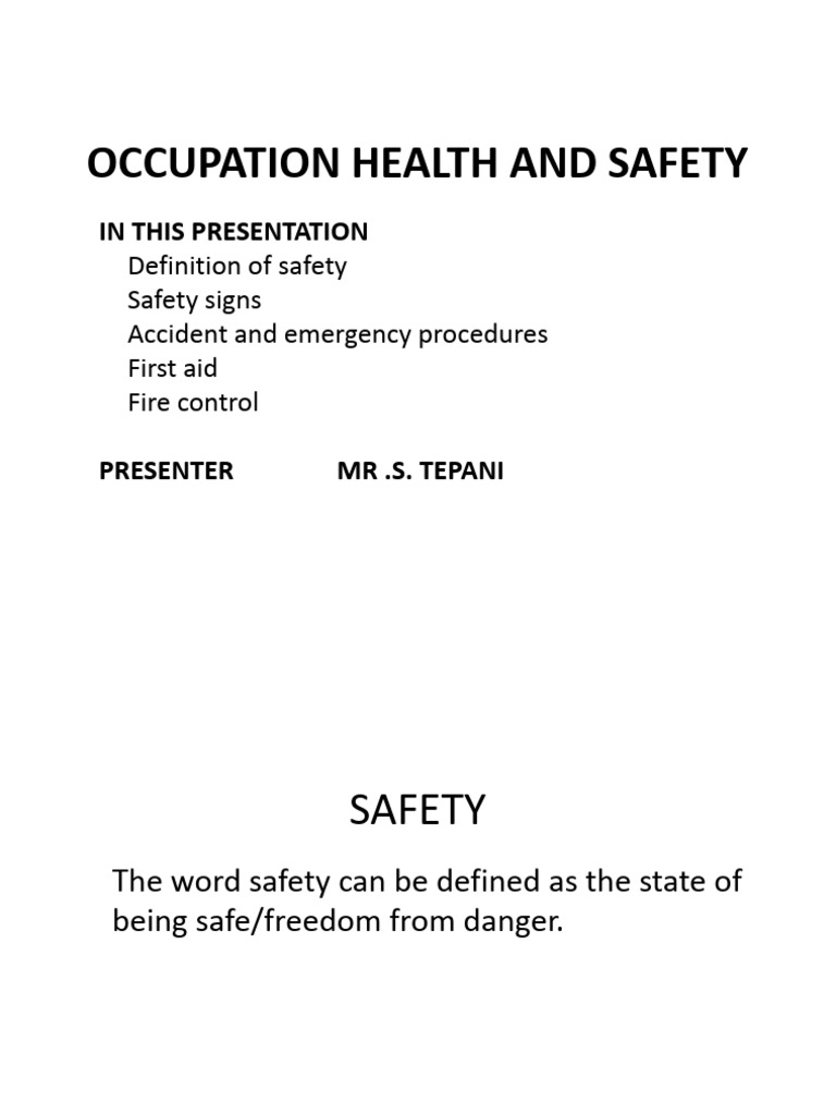 Occupation Health and Safety | PDF | Fires | Occupational Safety And Health