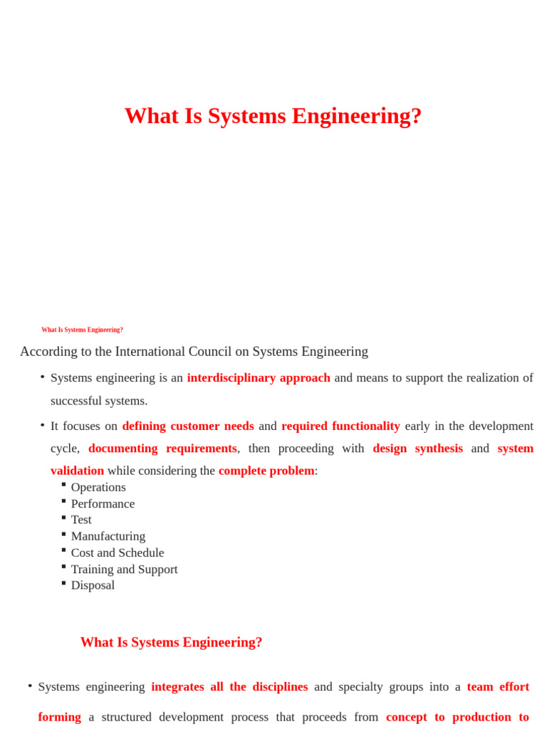 What Is Systems Engineering | PDF | Systems Engineering | System