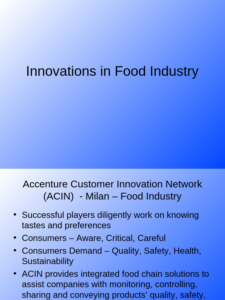 Food Industry Innovations | PDF