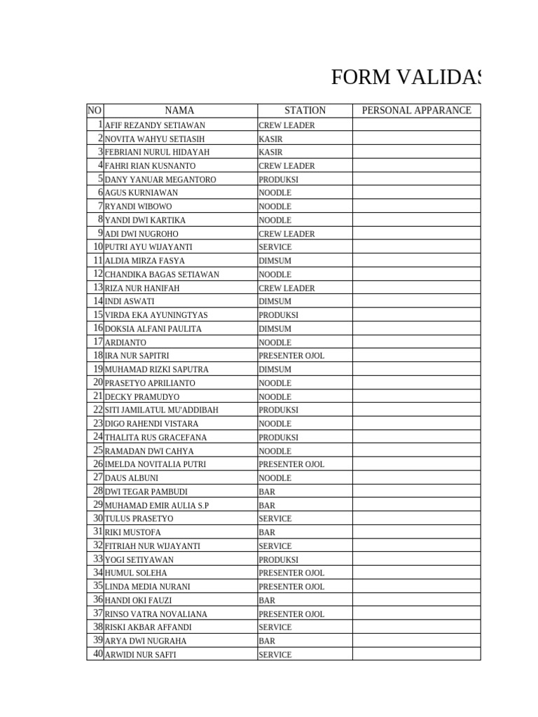 Employee Validation Form SOC | PDF