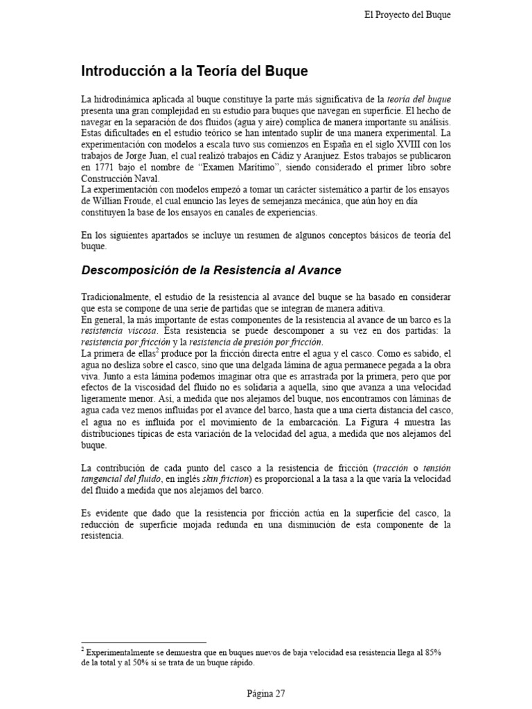 Teoría del Buque: Hidrodinámica y Resistencia | PDF | Arrastrar (Física ...