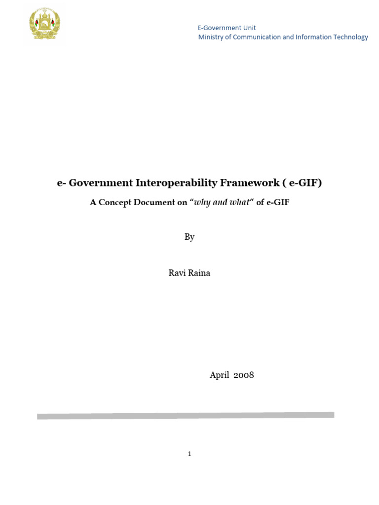 E - Government Interoperability Framework (e-GIF) 2008 | PDF | E Government | World Wide Web