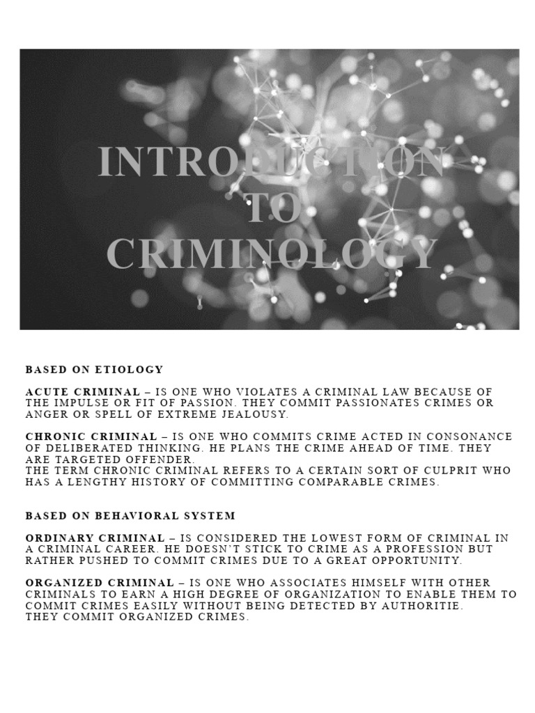 INTRODUCTION TO CRIMINOLOGY v.2.0 | PDF | Crimes | Crime & Violence