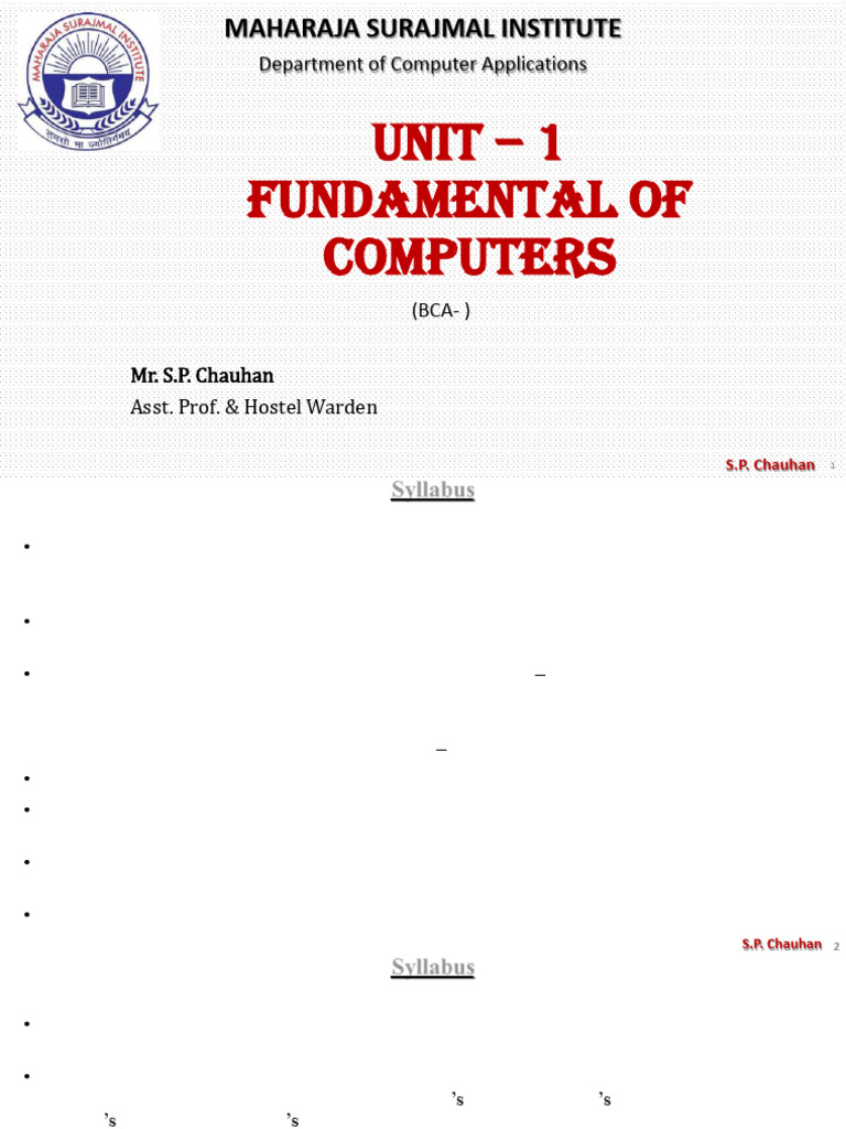 FIT BCA 1ST SEM NEEV - Compressed | PDF | Random Access Memory | Computer Data Storage