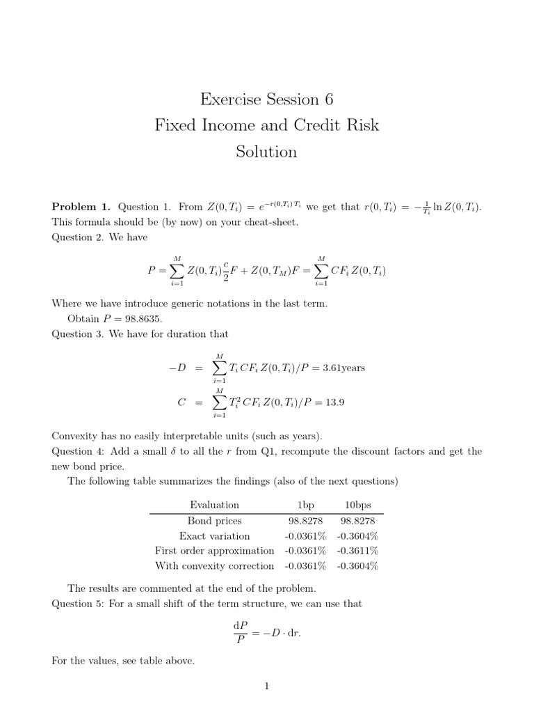 Ex6_solutions | PDF | Bond Duration | Mathematics