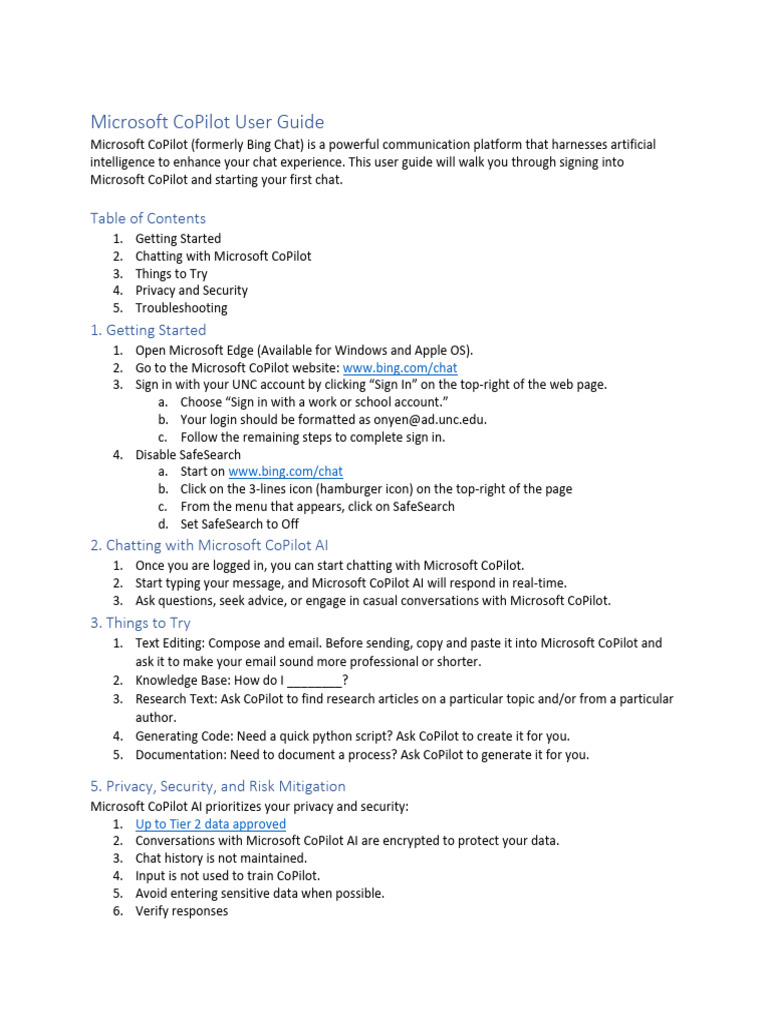 Getting Started With Microsoft CoPilot | PDF | Microsoft | Microsoft ...