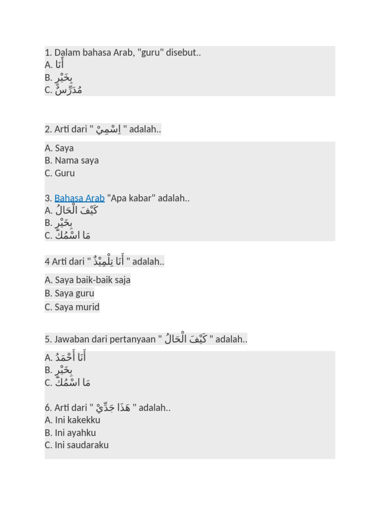 Bahsa Arab | PDF