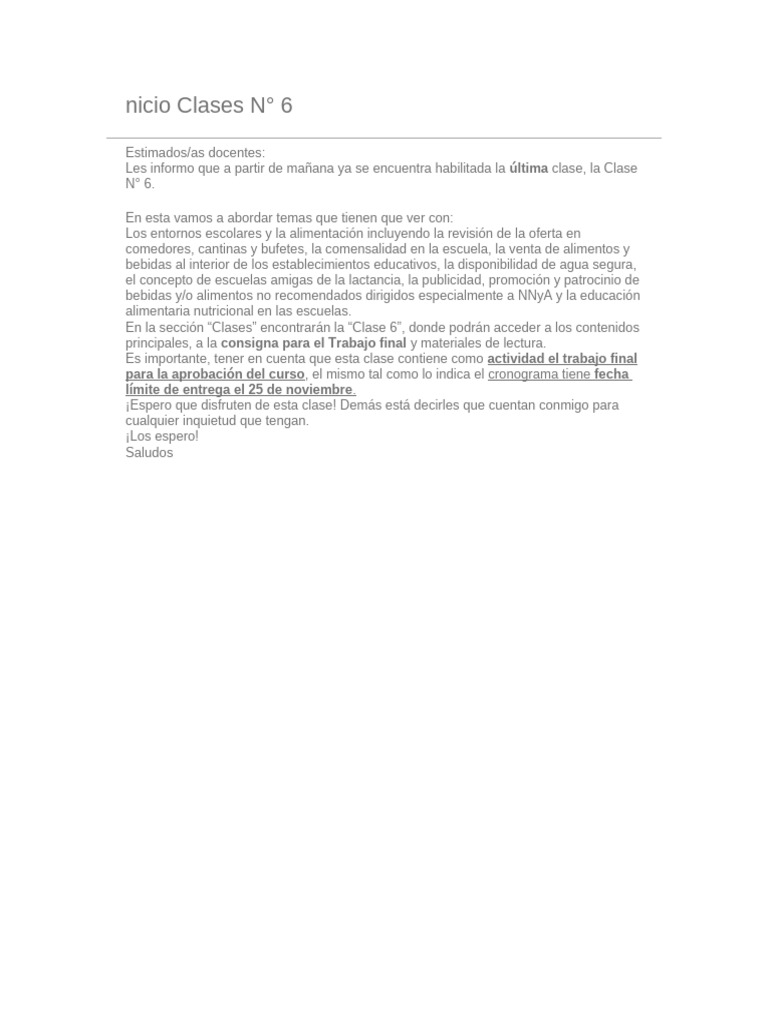 Clases N0 6 | PDF | Salud y bienestar