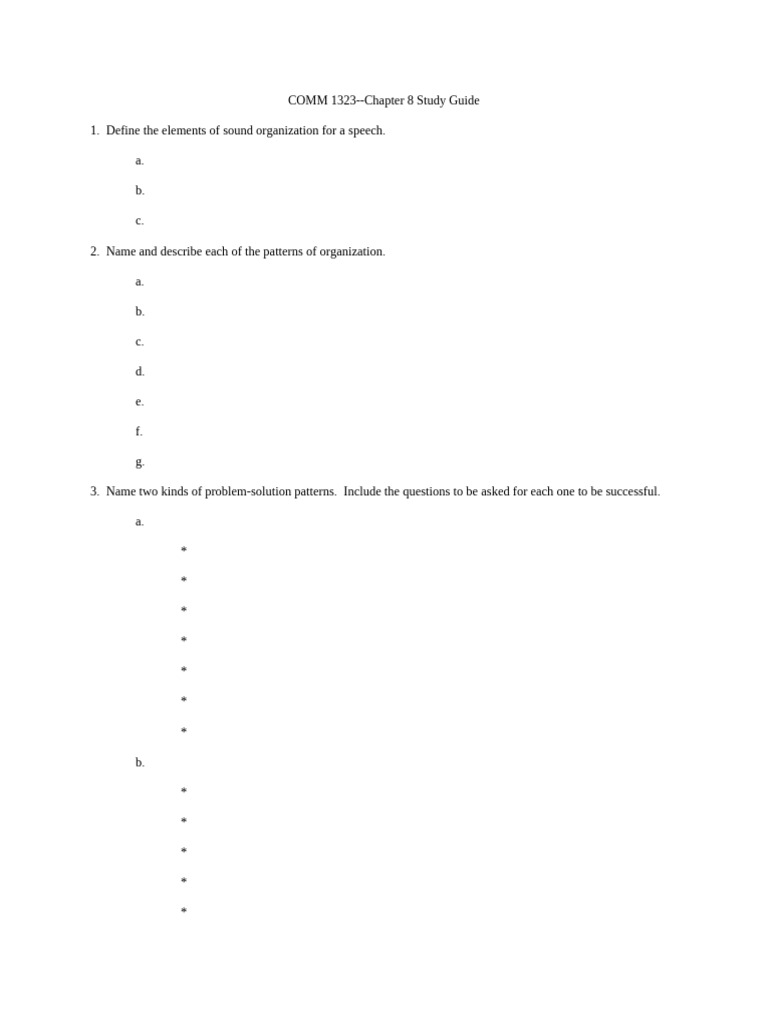 COMM 1323 Chapter 8 Study Guide | PDF