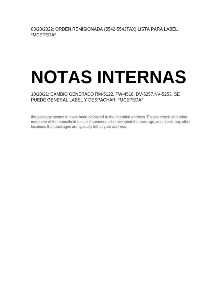 Notas Internas | PDF