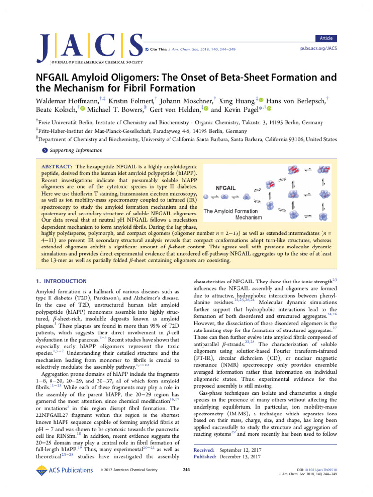 Hoffmann Et Al 2017 Nfgail Amyloid Oligomers The Onset of Beta Sheet ...