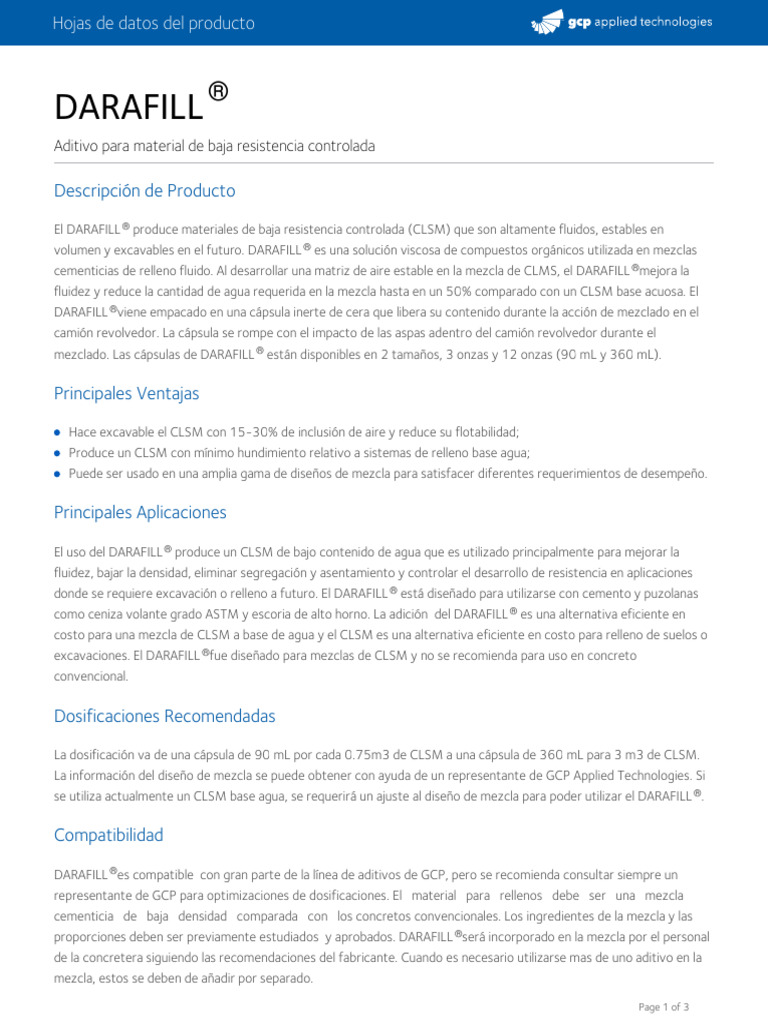 F.T. Darafill GCPAT MX - 11901 | PDF | Hormigón | Agua