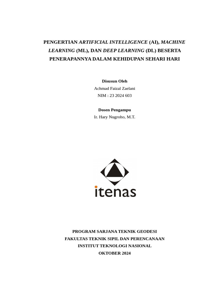 Format Tugas Makalah AI, ML, DL | PDF