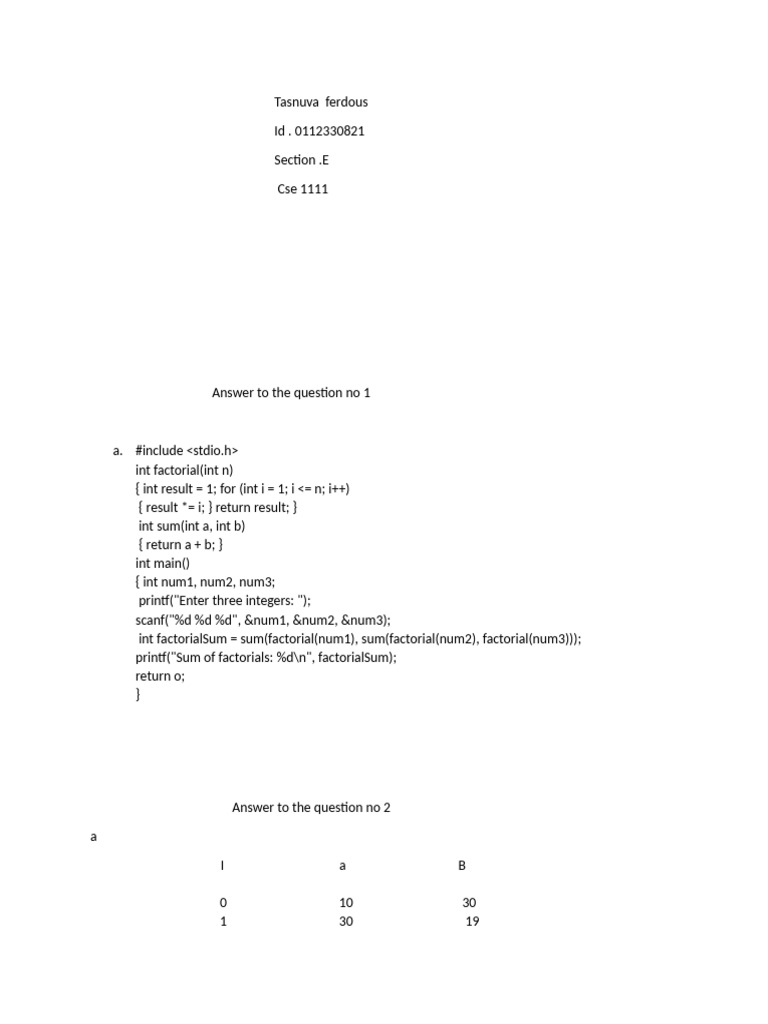 Answer to the Question No 1 (2) | PDF | Pointer (Computer Programming ... Answer to the Question No 1 (2) | PDF | Pointer (Computer Programming ...