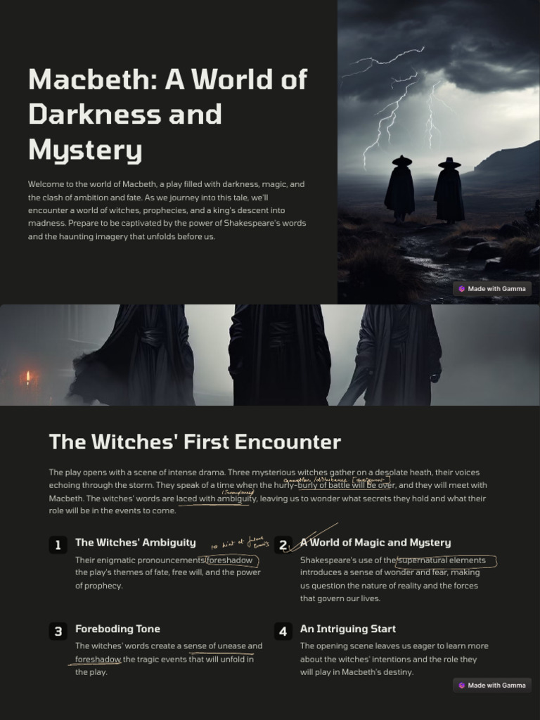 Macbeth: Darkness, Witches, and Ambition | PDF | Macbeth | Destiny