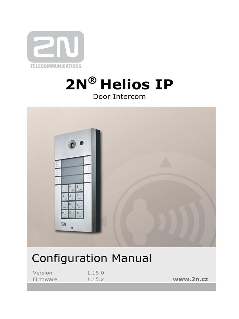 2n Helios Ip - Configuration Manual En1759 v1.15.0.10 | PDF | Ip ...