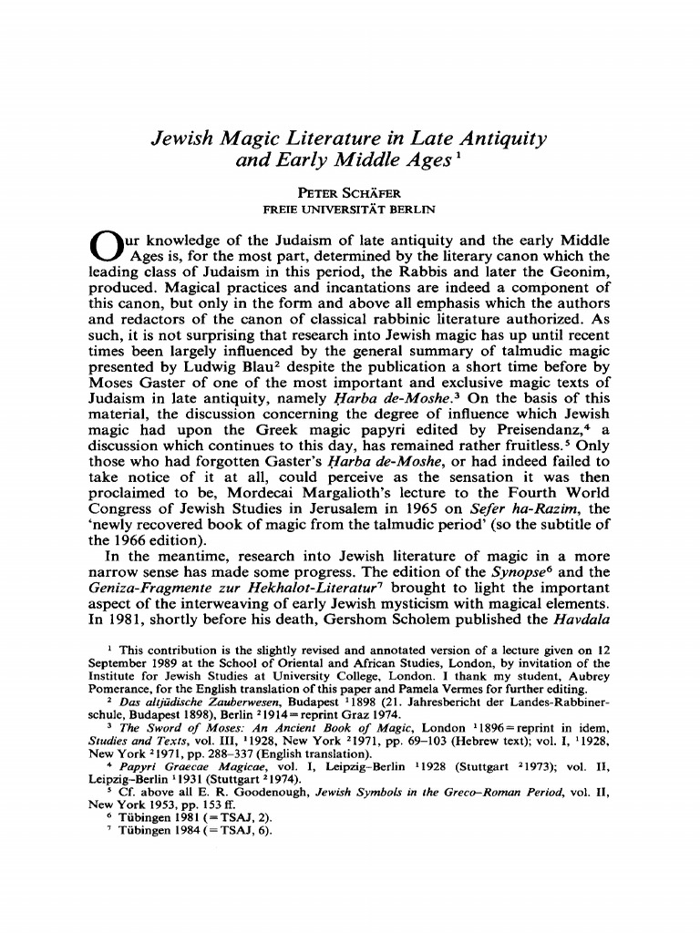 Peter Schafer Jewish Magic Literature in | PDF | Demons | Amulet