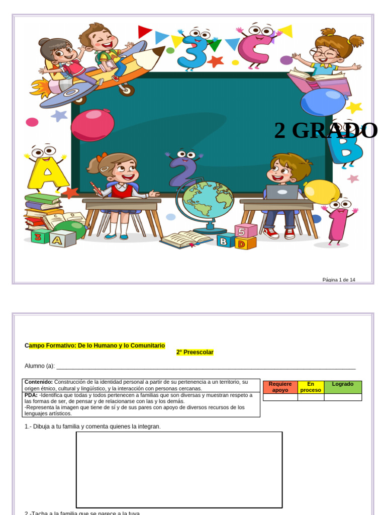 Evaluacion 2 Grado | PDF | Educación de la primera infancia | Educación ...