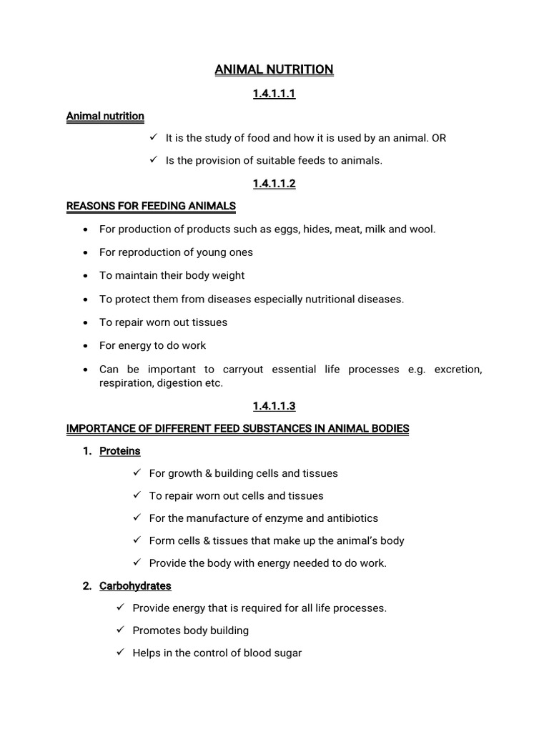 Understanding Animal Nutrition Essentials | PDF