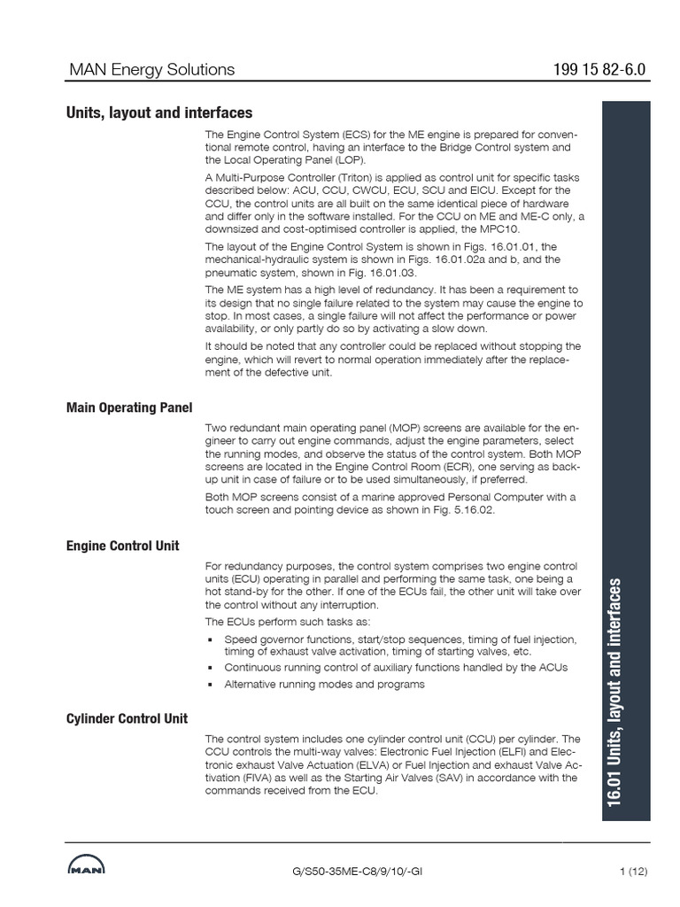 Units, Layout and Interfaces: MAN Energy Solutions | PDF | Power Supply ...