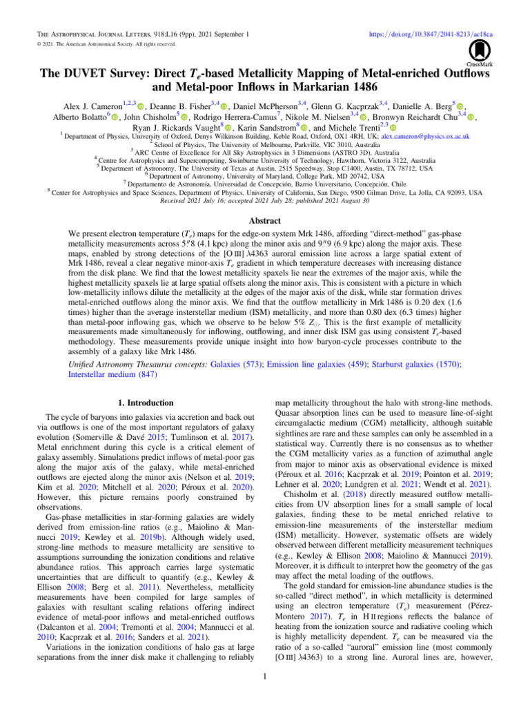 Cameron 2021 ApJL 918 L16 | PDF | Interstellar Medium | Galaxy