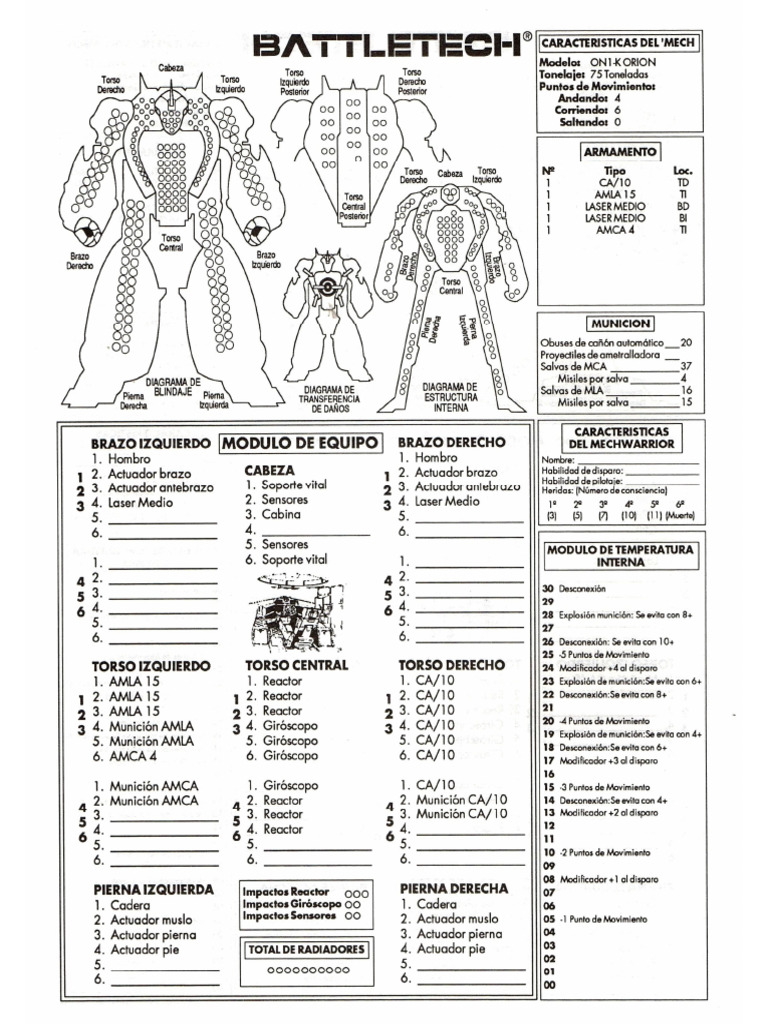 Battletech Orion Spanish | PDF