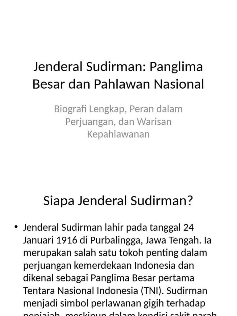 Jenderal Sudirman Presentation | PDF | Politik