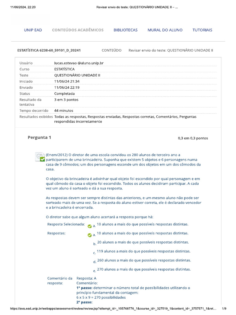 Prova Estatistica - 2 Modulo | PDF
