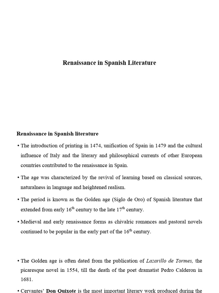 Spanish Lit Renaissance | PDF | Spanish Literature | Renaissance