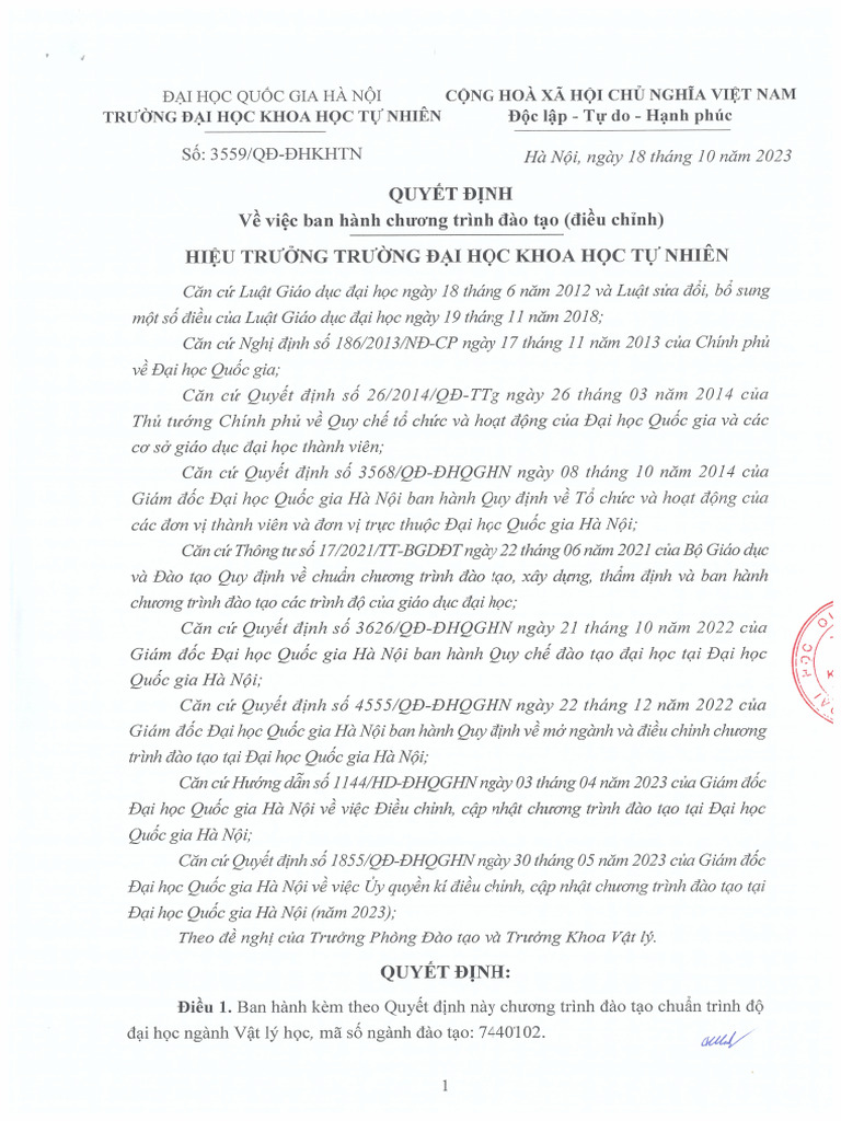 Vat Ly Hoc Chuan Final QD 3559 Scan | PDF