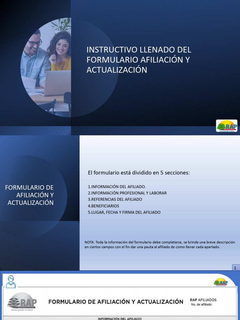 Nuevo Instructivo Llenado Del Formulario Afiliación y Actualización | PDF