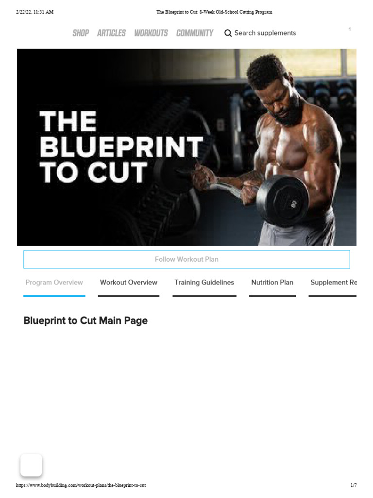 The Blueprint To Cut - 8-Week Old-School Cutting Program | PDF | Wellness