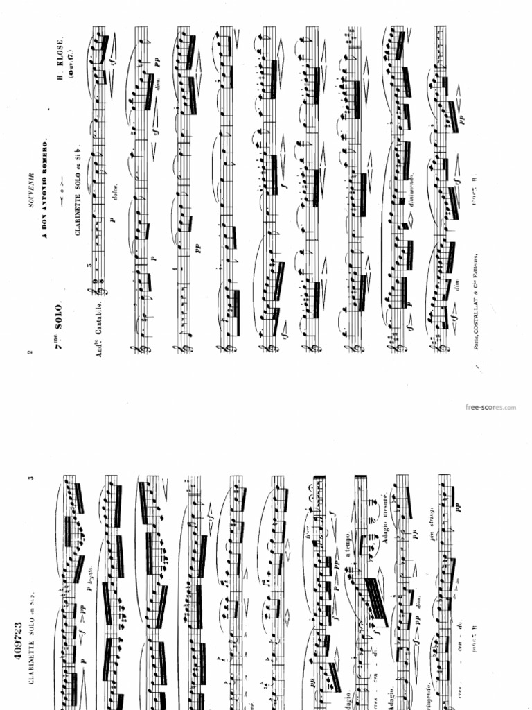 Klosé, Hyacinthe Elanore - Souvenir A Romero (Clarinet, Piano) | PDF