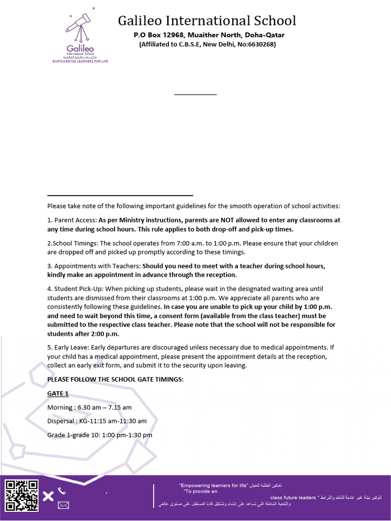 School Timing-Drop Off Child - Imp Circular | PDF | Behavior ...