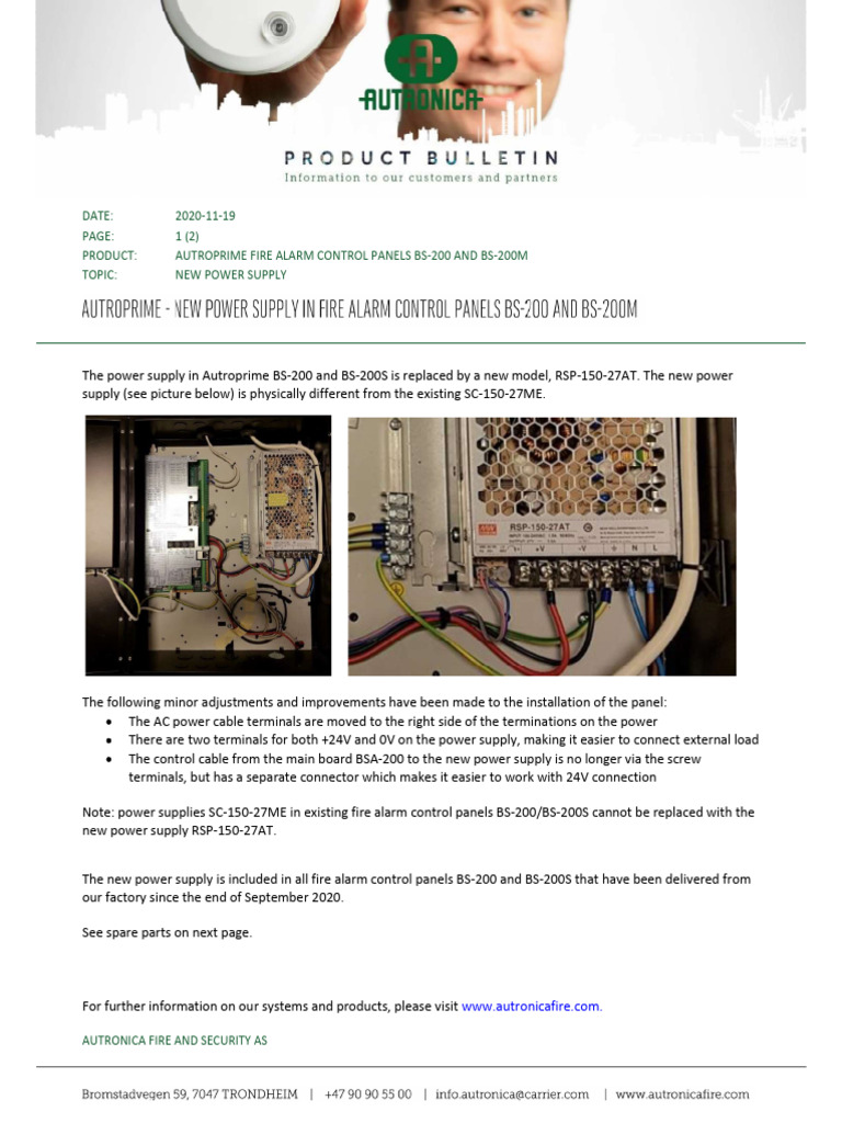 AutroPrime - Bulletin Power Supply BS200 | PDF