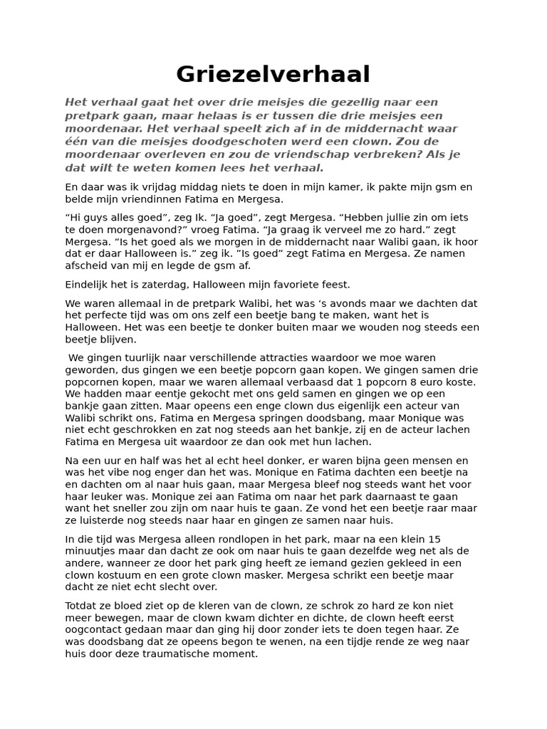 Griezel Verhaal | PDF