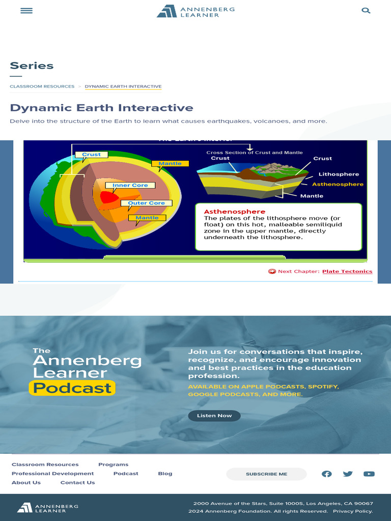 Dynamic Earth Interactive - Annenberg Learner | PDF | Plate Tectonics | Earth