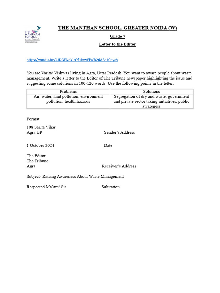 Grade 7 Letter To The Editor | PDF | Cyberbullying | Waste Management