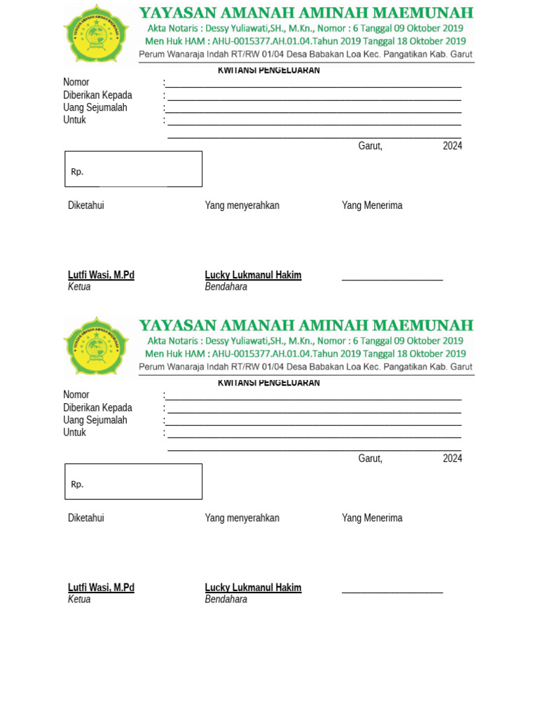 Kwitansi Pengeluaran | PDF | Hukum