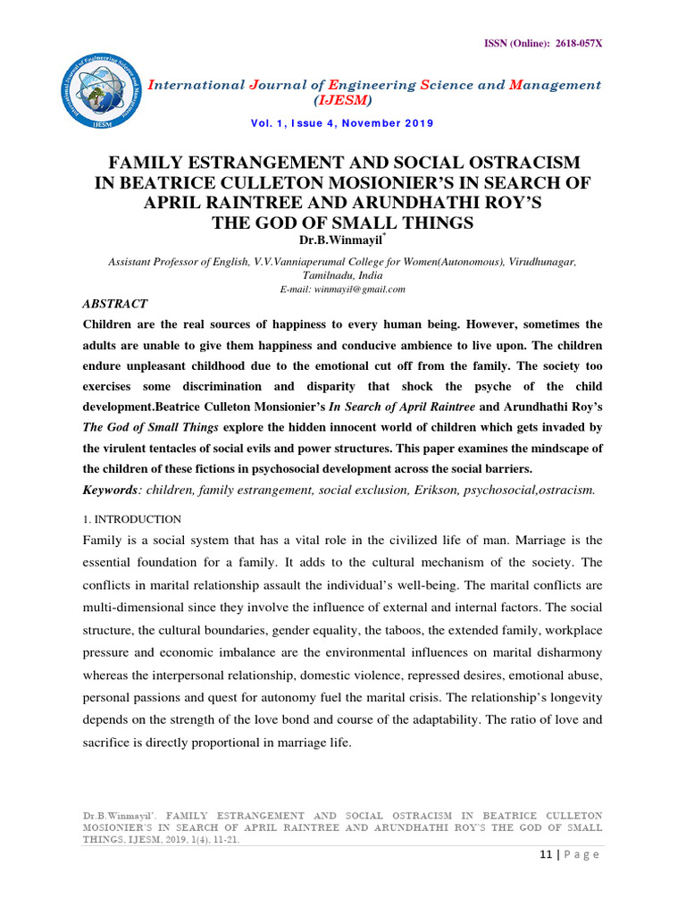 Family Estrangement and Social Ostracism | PDF | Social Psychology ...
