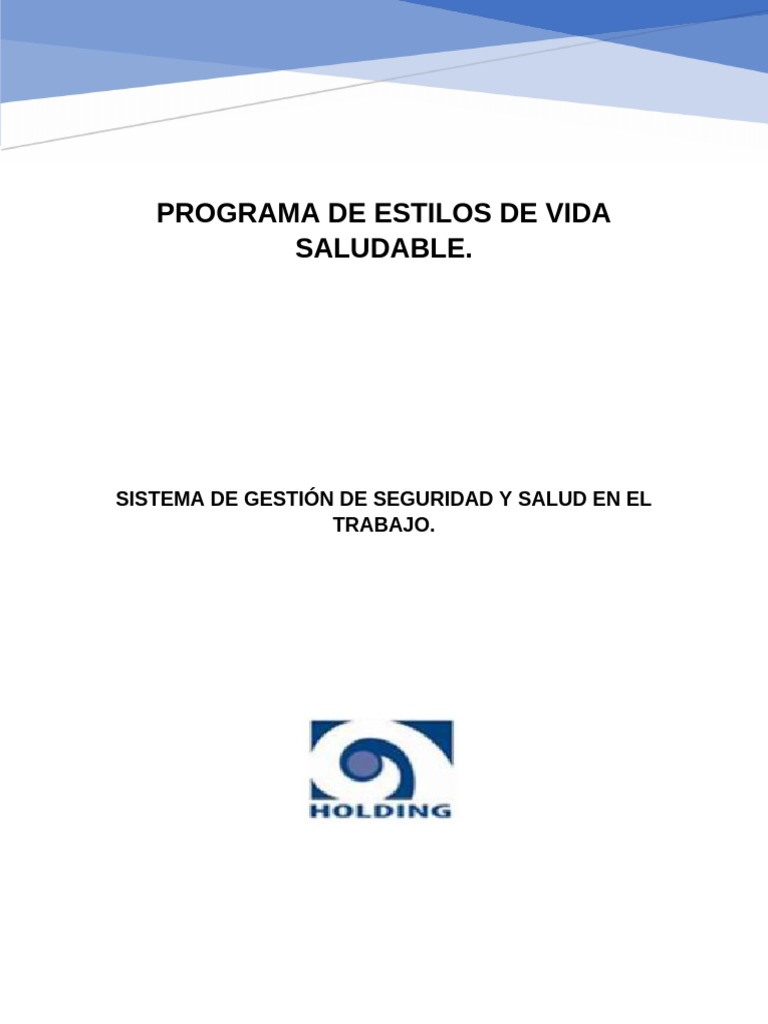 Programa Estilos de Vida Saludable Holding Bpo | PDF | Obesidad | Alimentos