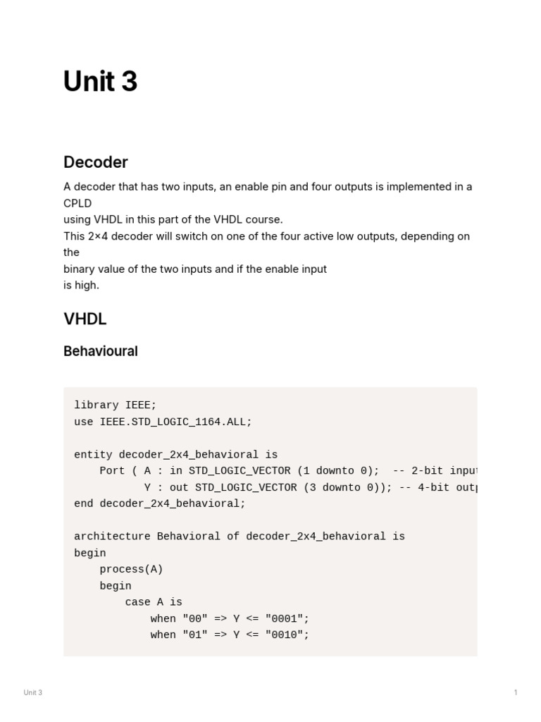 Unit 3 | PDF | Vhdl | Computer Engineering