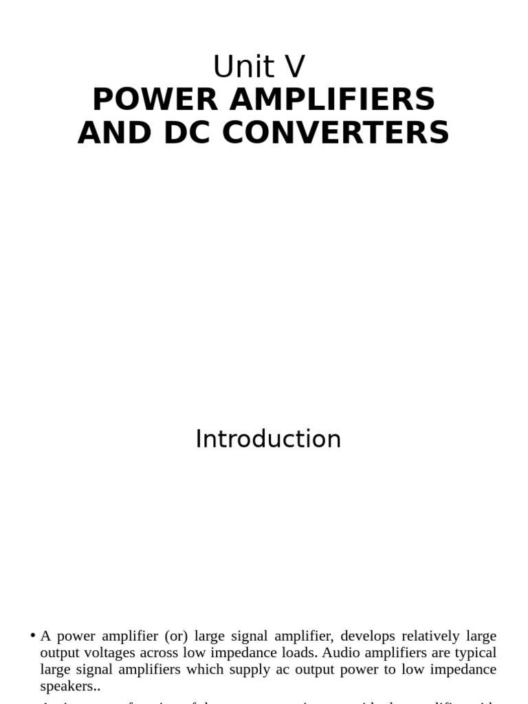 UNIT V EDC | PDF | Amplifier | Electric Power