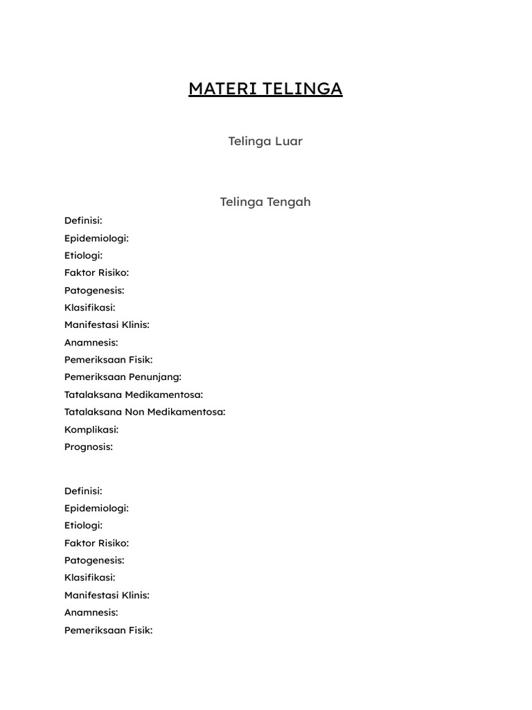 Rangkuman Materi Ujian THT | PDF | Kesehatan Holistik | Sains & Matematika