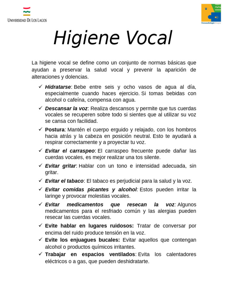 Higiene Vocal | PDF