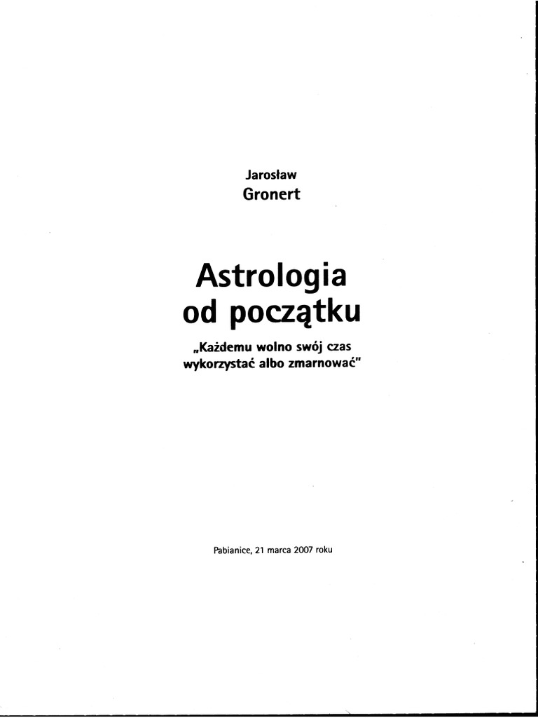 Gronert J. Astrologia Od Początku | PDF
